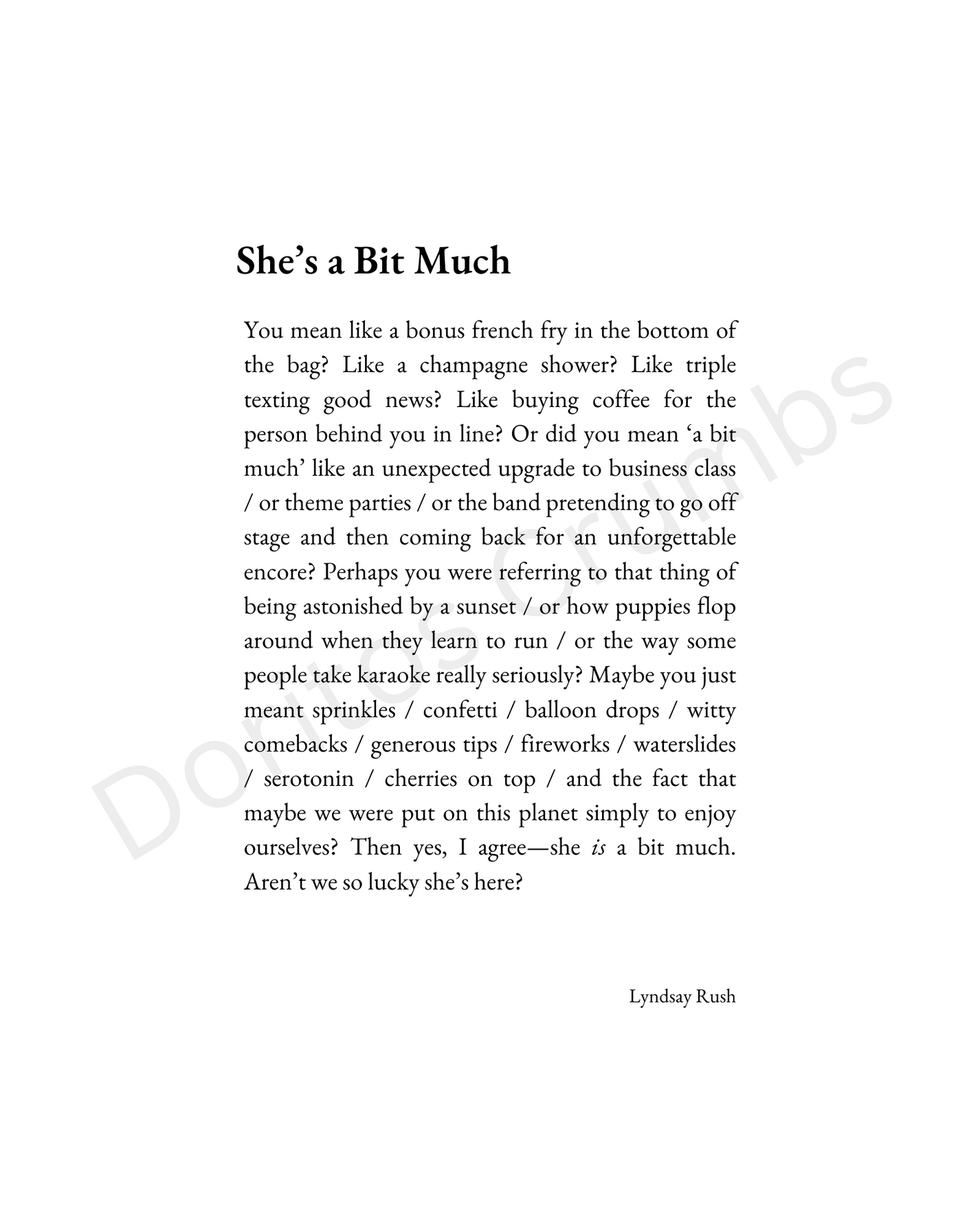 She's a Bit Much – Lyndsay Rush