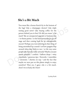 She's a Bit Much – Lyndsay Rush